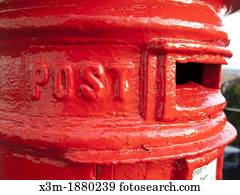 Red post box, London Stock Image | is098uq5e | Fotosearch
