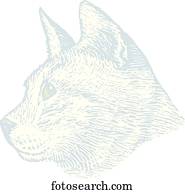 Cat Face 3 Clipart | pp_catface03_c | Fotosearch