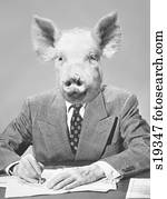 1950 1950S Woman Answering Door To Man In Business Suit And Hat Writing ...