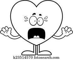 Cartoon screaming heart Clipart | k14890412 | Fotosearch