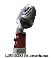 1960S Side View Of Radio Disc Jockey In Studio Announcing Stock Image ...