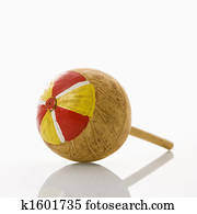 Pair of handmade Mexican maracas percussion musical instruments against ...