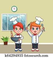 Too Many Chefs in the Kitchen Clipart | tooman_c | Fotosearch