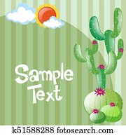 Cactus and Sun Clipart | u23653784 | Fotosearch