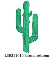 Cactus and Sun Clipart | u23653784 | Fotosearch