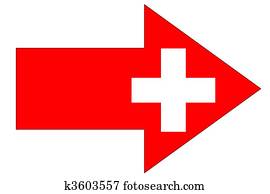 The Swiss flag in the shape of Switzerland Clip Art | 656031 | Fotosearch