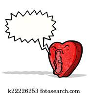 Cartoon screaming heart Clipart | k14890412 | Fotosearch