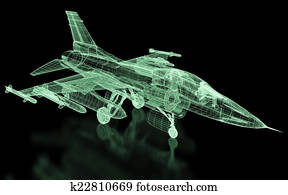 Jet Fighter Aircraft Mesh Stock Illustration | k11792498 | Fotosearch