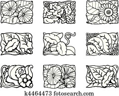 Rectangle with floral design Clipart | u11812622 | Fotosearch