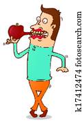 Apple eating Clip Art | ap01p018 | Fotosearch