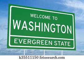 Welcome to Washington State Sign Stock Photo | u19538399 | Fotosearch