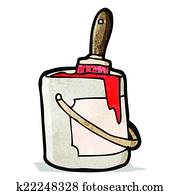Cartoon paint pot Clip Art | k14857628 | Fotosearch