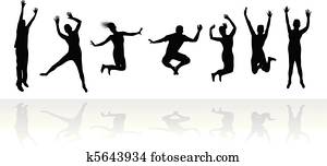 People jumping Clip Art | k5584708 | Fotosearch