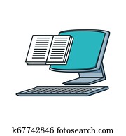 Book in computer Clip Art | bk01p007 | Fotosearch
