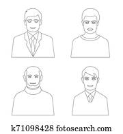 Bitmap illustration of tale and character icon. Collection of tale and ...