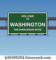 Welcome to Washington State Sign Stock Photo | u19538399 | Fotosearch