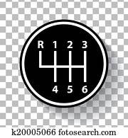 Gear shifter Drawing | k6861952 | Fotosearch