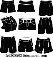 Clipart of lady fashion shorts in 2 style k2497272 - Search Clip Art ...