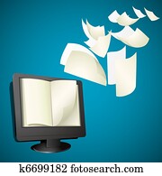 Book in computer Clip Art | bk01p007 | Fotosearch