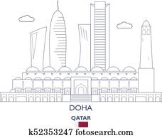 Qatar, Doha City, Old and New Doha. Stock Image | a24-2090720 | Fotosearch
