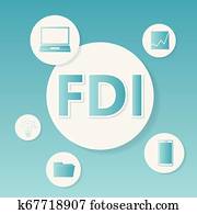 FDI - Foreign Direct Investment acronym Clipart | k81330233 | Fotosearch