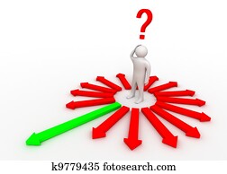 Man deciding which direction to go Stock Illustration | sca0186 ...