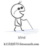 Clipart of Blind Man k3522080 - Search Clip Art, Illustration Murals ...