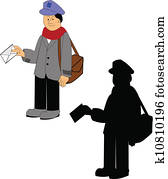 Retro mailman Clip Art | u23916857 | Fotosearch