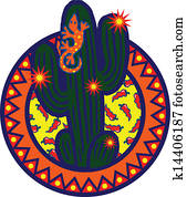 Cactus and Sun Clipart | u23653784 | Fotosearch