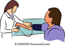 Clip Art of Checking radial pulse e405012 - Search Clipart ...