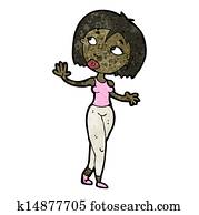 Cartoon woman with curious expression Clip Art | k15546349 | Fotosearch