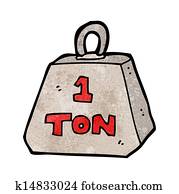 Cartoon one ton weight Clipart | k15562523 | Fotosearch