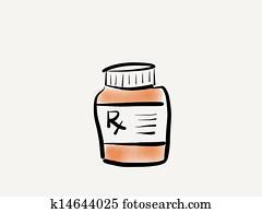 Pill bottle knocked over Picture | 172004 | Fotosearch