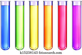 Colorful test tubes in a row Stock Image | ie329-001 | Fotosearch