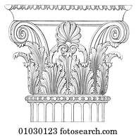 Architecture - Ancient Greece - line art Detail Classical Triglyph ...