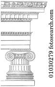Architecture - Ancient Greece - line art Detail Classical Triglyph ...