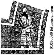 Patterns & Motifs - line art Assyrian Ornaments Details of sculptured ...