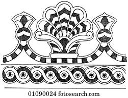 Patterns & Motifs - line art Assyrian Ornaments Details of sculptured ...