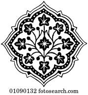 Patterns & Motifs - line art Persian Tile Panels (1500-1700) Persia is ...