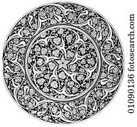 Patterns & Motifs - line art Persian Tile Panels (1500-1700) Persia is ...