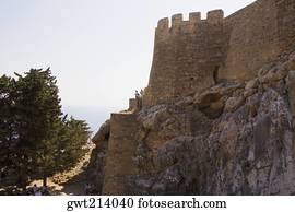 Low angle view of a government building, Rhodes, Dodecanese Islands ...