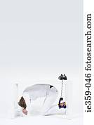 Legs of man under desk Stock Photo | is178-008 | Fotosearch