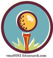 Golf tee Drawing | jba0593 | Fotosearch