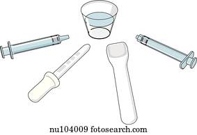 Device for accurate measure of liquid medication: medicine cup. Stock ...