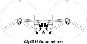 V-22 osprey top Clip Art | 03p0549 | Fotosearch