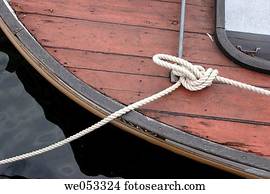 Ropes on a replica viking-ship, Viking-ship museum, Roskilde, Denmark ...