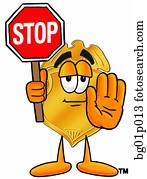 Plunger with stop sign Clipart | pg01p013 | Fotosearch
