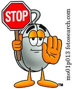 Plunger with stop sign Clipart | pg01p013 | Fotosearch
