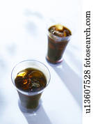 Two glasses of iced coffee Stock Photograph | u24292056 | Fotosearch