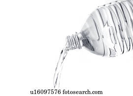 Water from a water bottle is being poured out into a pool of water Stock Image | 1525r-88630 ...